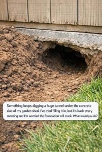 Something Is Digging a Huge Tunnel Under My Garden Shed — What Should I ...